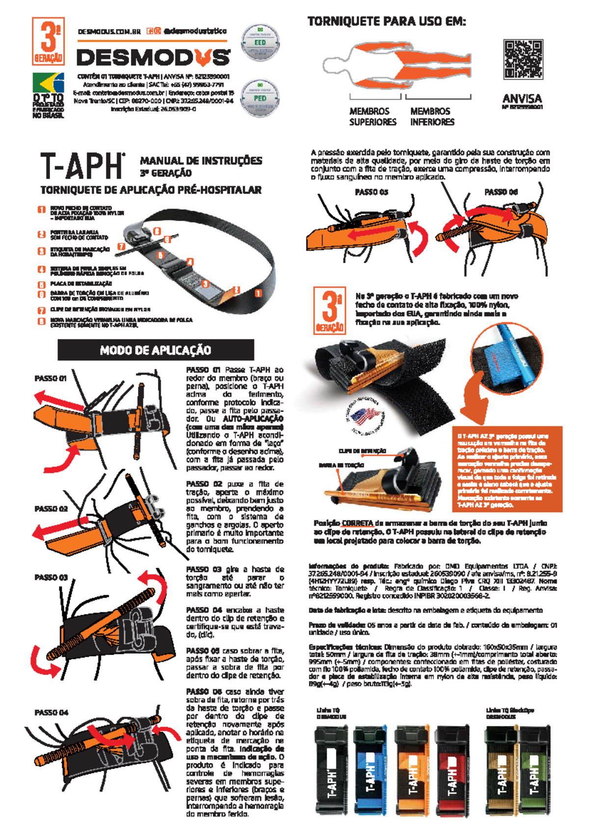 Manual T-APH 3ª Geração: Instruções para Uso do Torniquete - Studocu
