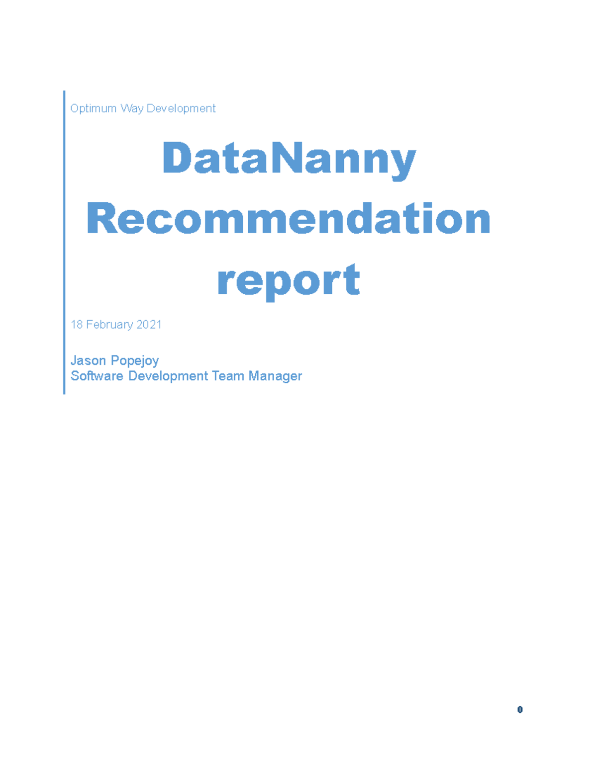 IT-226 Project 2 DataNanny Application Recommendation Report - Studocu