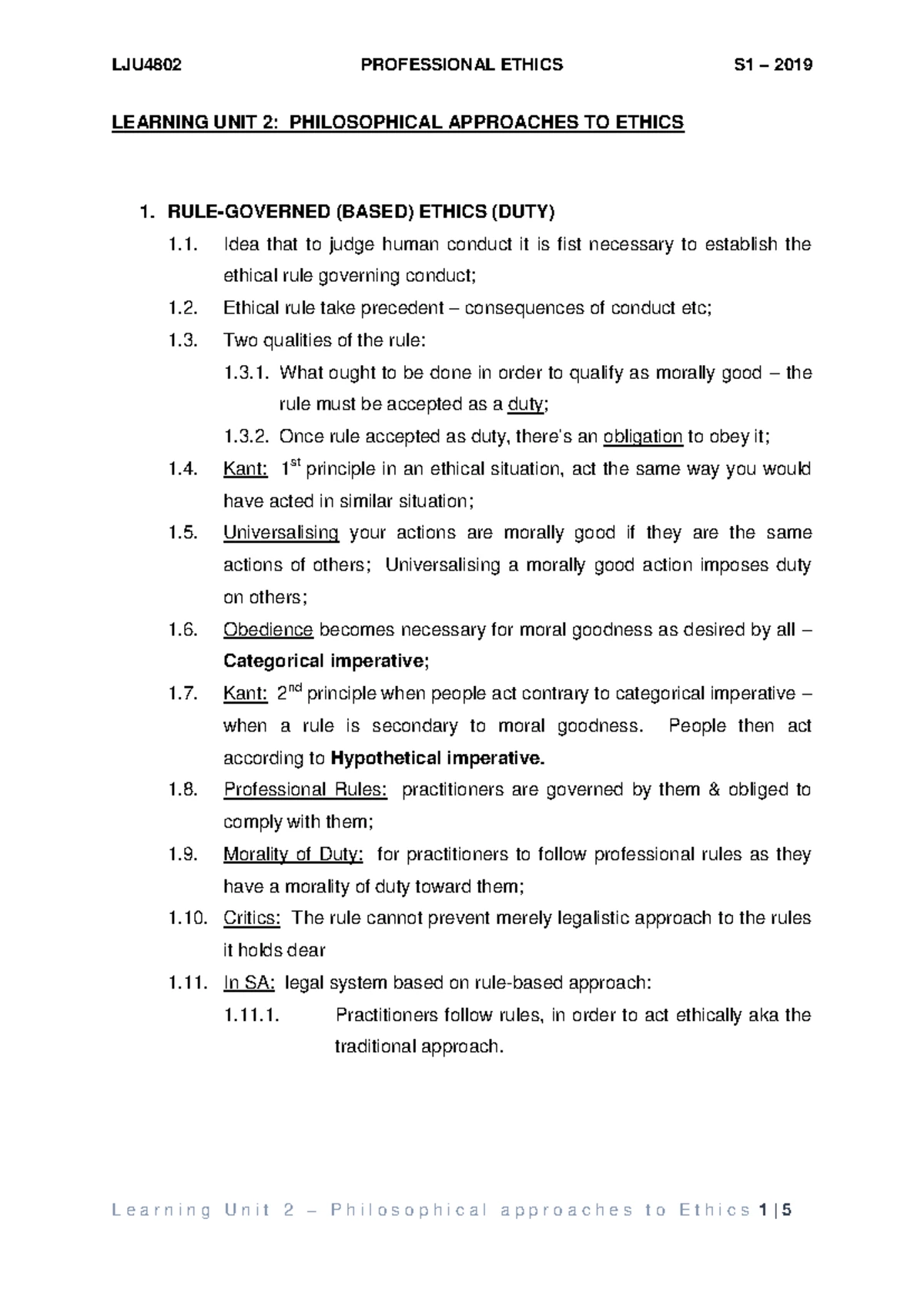 Ethics - ETHICS EXAMS GENERAL TERMINOLOGY Pro amico is free ...