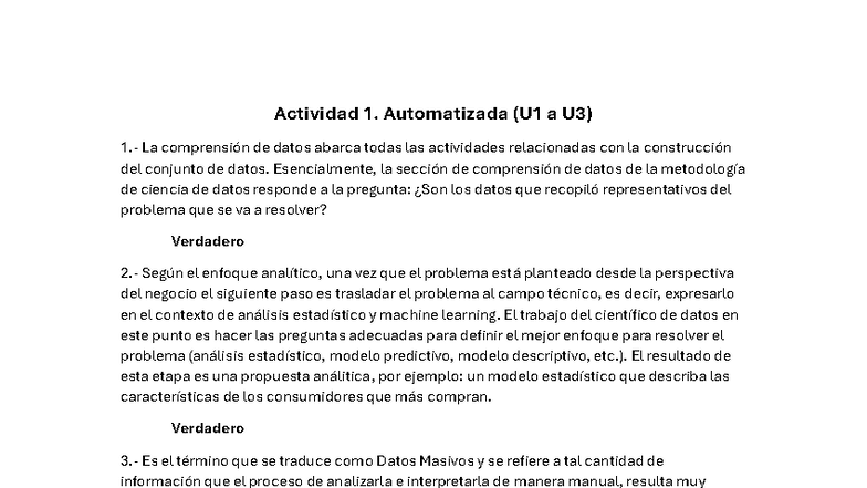 Comprensión de Datos y Ciencia de Datos (Actividad 1 U1-U3) - Studocu