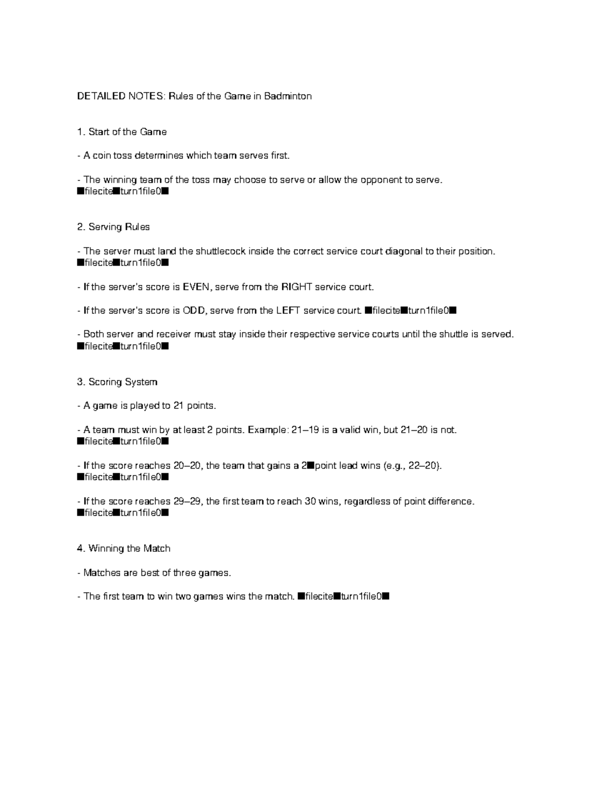 Badminton Rules: Detailed Game Notes and Scoring System - Studocu