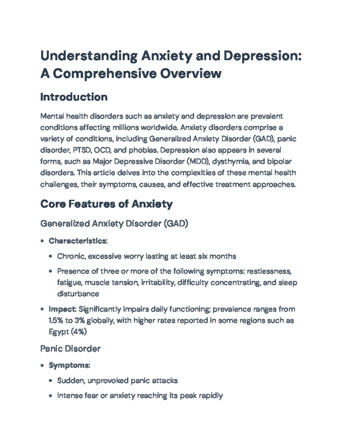 Understanding Anxiety and Depression: Symptoms, Causes, and Treatment ...