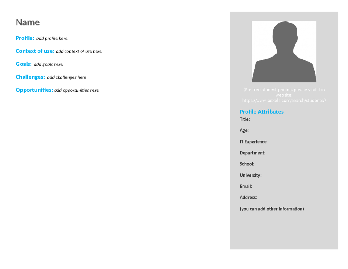 Persona-template - persona lab template - cse2UI - Name Profile: add ...