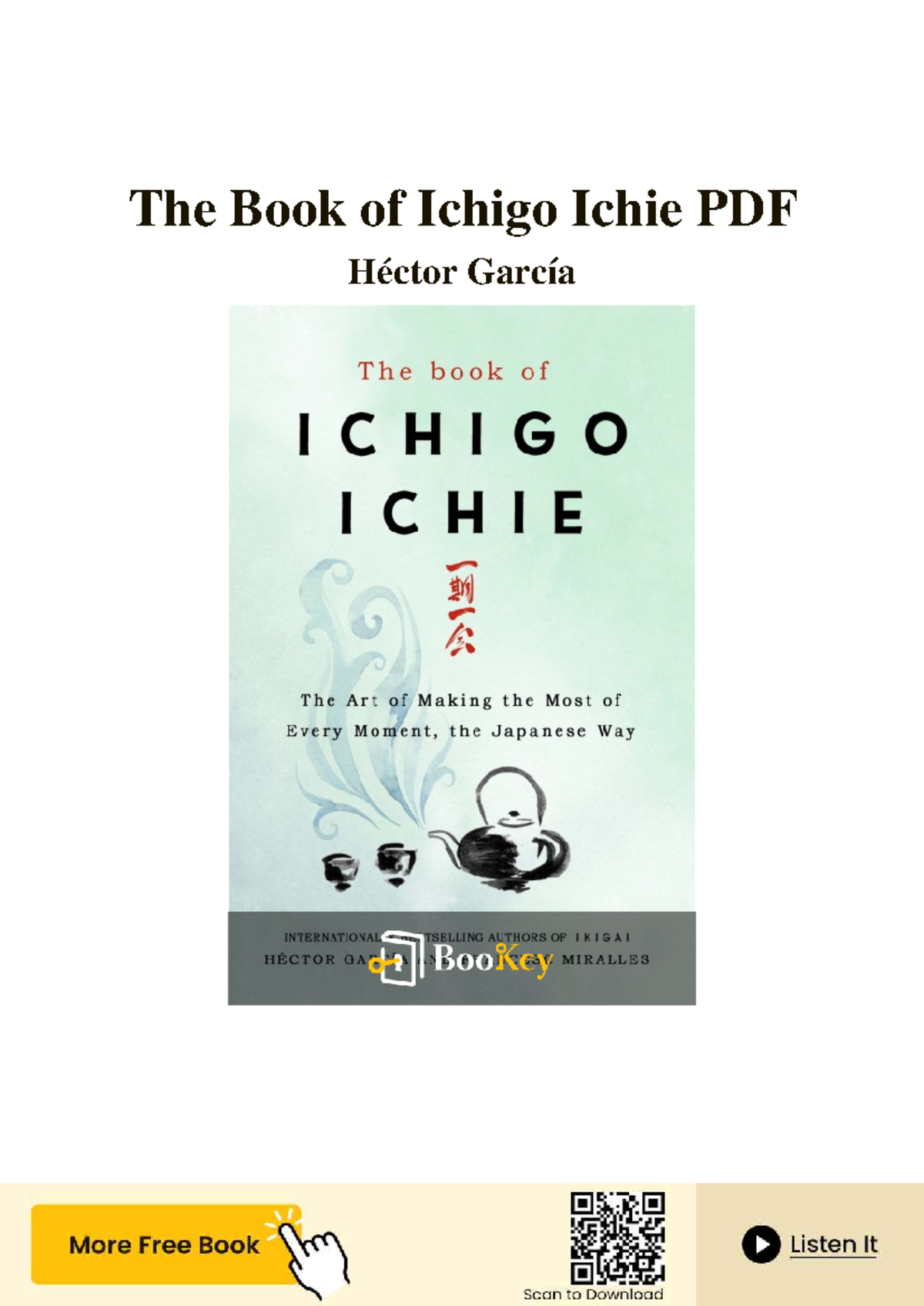The Book of Ichigo Ichie PDF: Embracing the Present Moments - Studocu