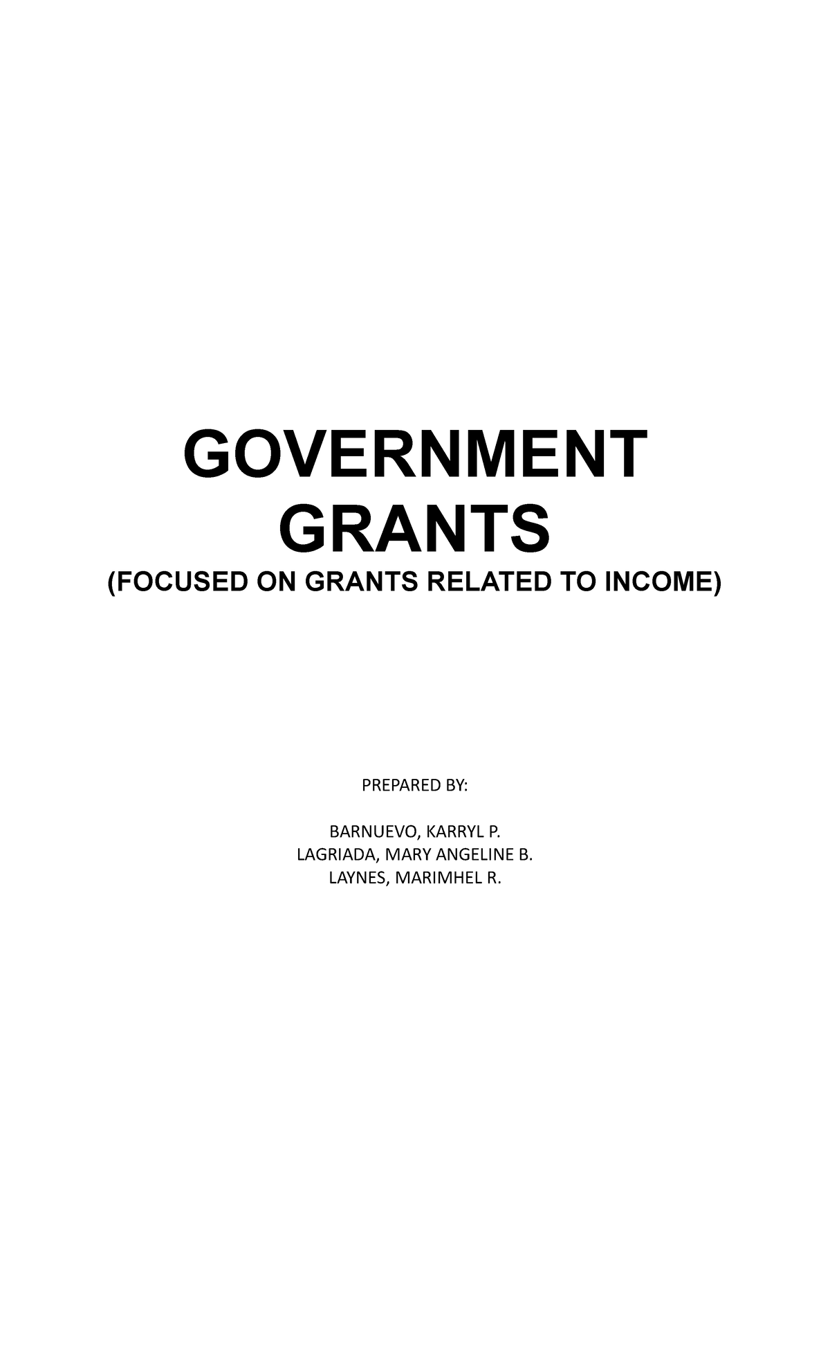 Intermediate Accounting: Topic 2 - Government Grants Lecture Notes ...