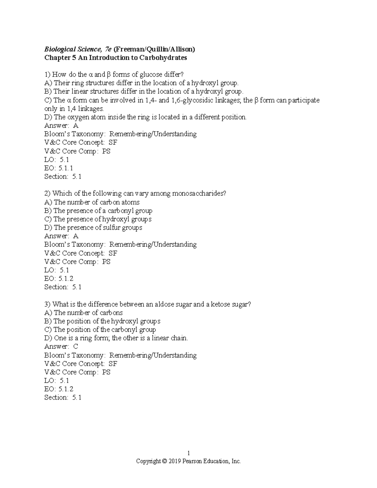 Biological Science 7e Chapter 5 Practice Exam Questions - Studocu