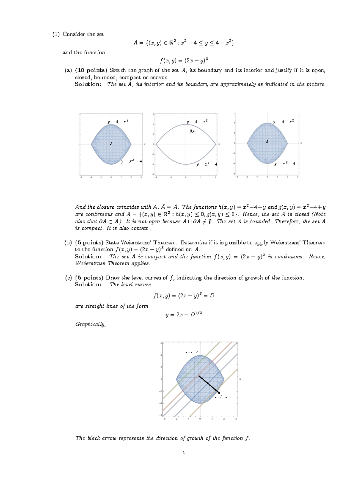 Mat I Eco Exam 2023: Solutions to Set A and Function Analysis - Studocu