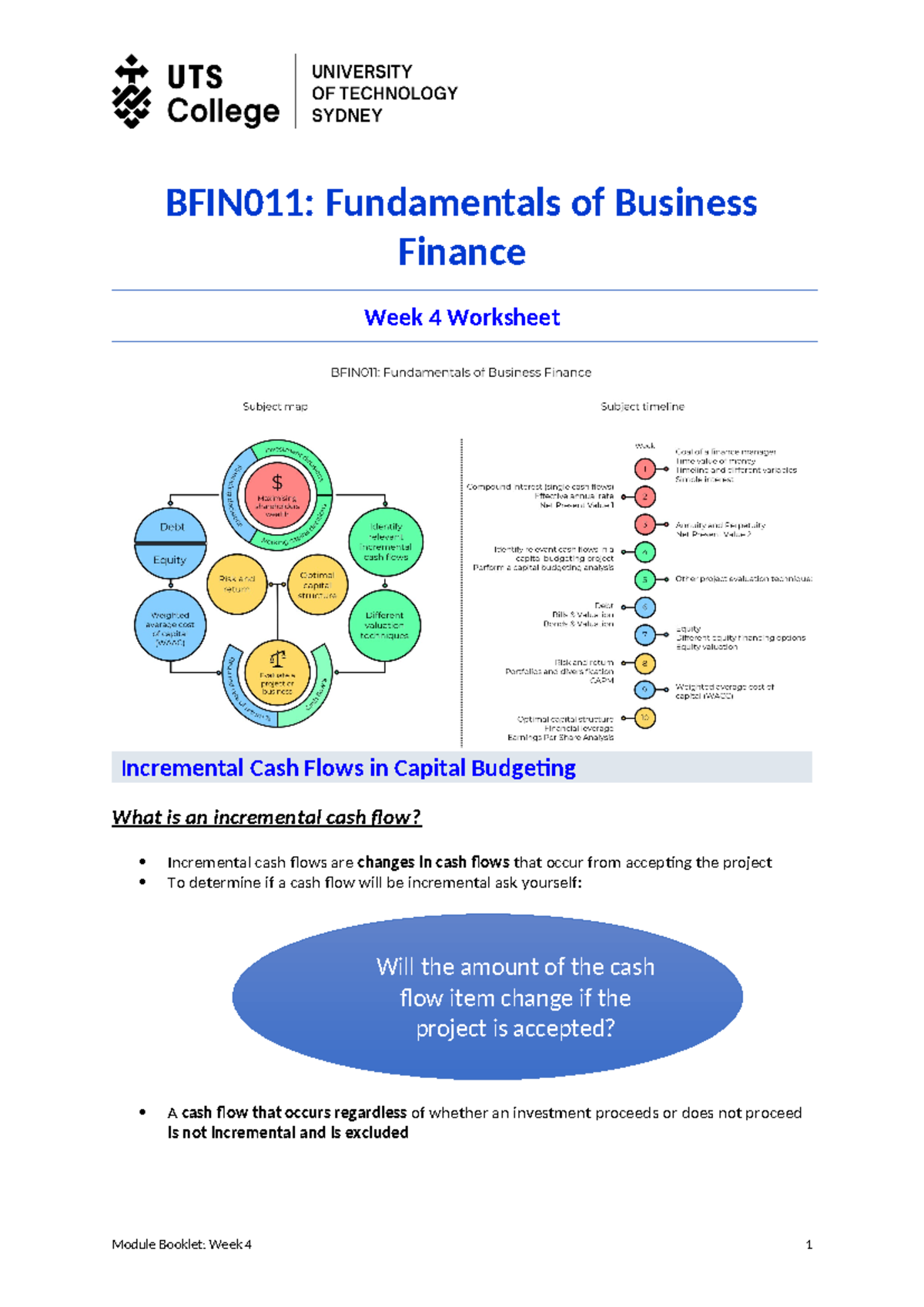 Week 4 Worksheet - BFIN011: Fundamentals of Business Finance Week 4 ...