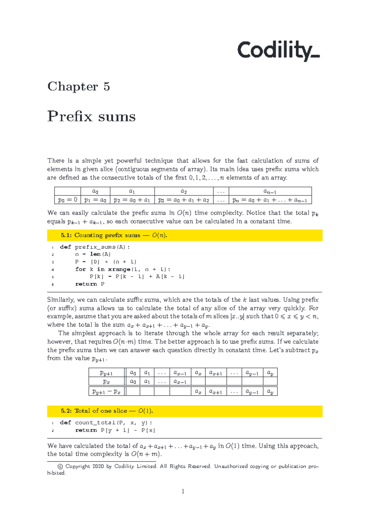 Chapter 5: Prefix Sums and Their Applications in O(n) Time - Studocu