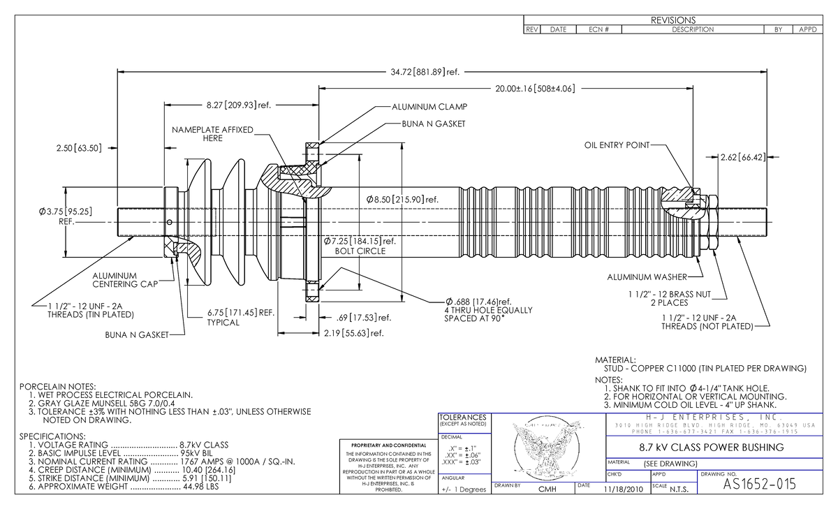 AS1652-015 - Power Bushing Specifications and Revisions Document - Studocu