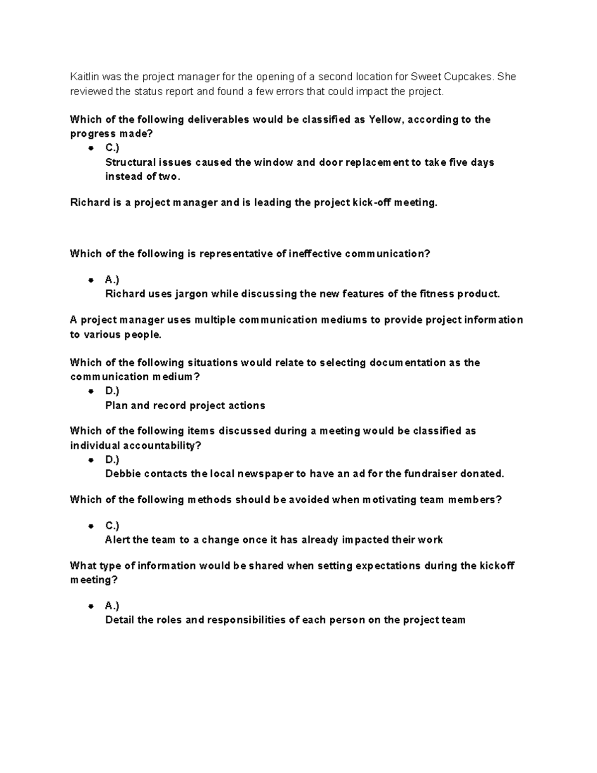 Sophia project management unit 3 challenge 1 - Kaitlin was the project ...