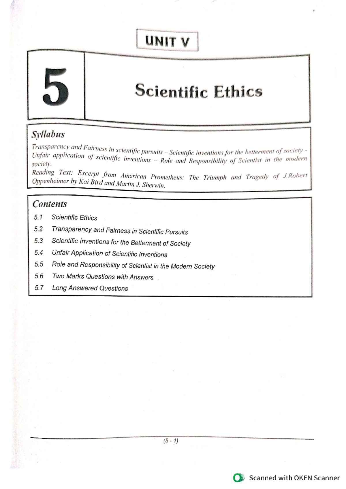HVE Unit 5 - Scientific Ethics and Transparency in Research Notes - Studocu