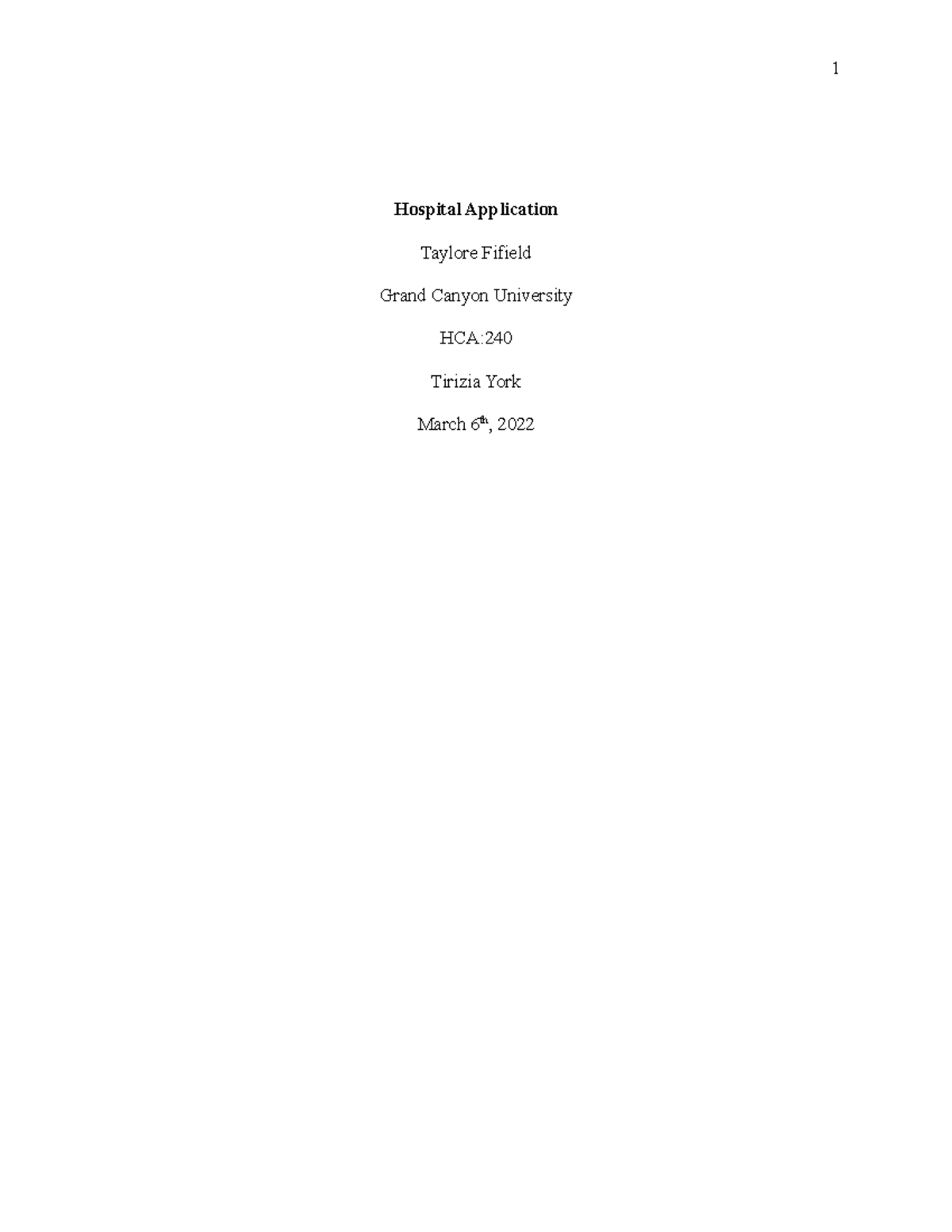 HCA 240 Hospital Application: Understanding Operational Budgets - Studocu
