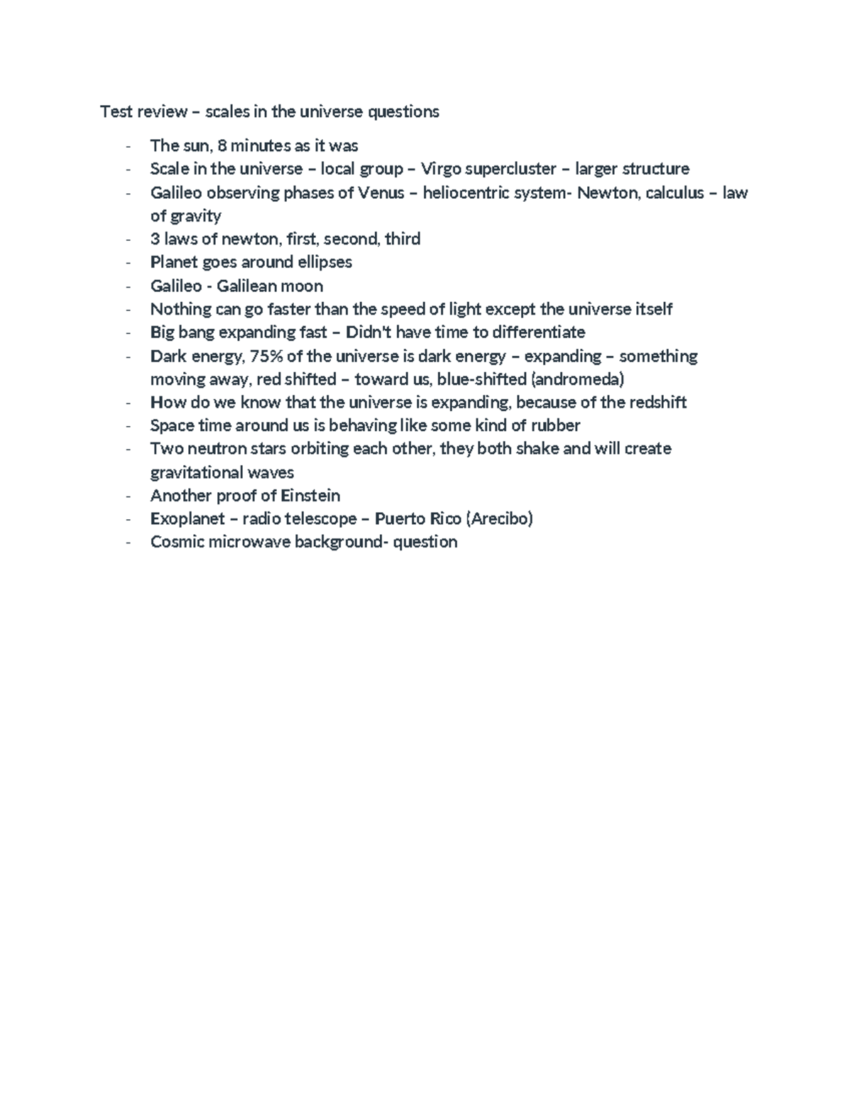 CBE 101 Final Exam Review - Scales in the Universe Insights - Studocu