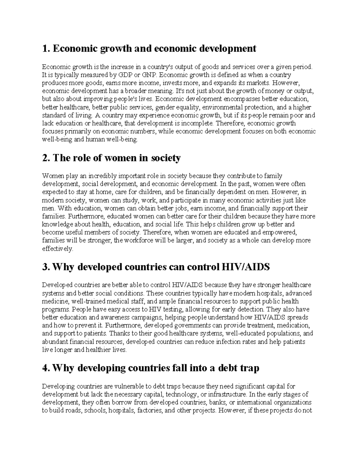 Economic Growth and Development: A Comprehensive Overview (ECO 101 ...