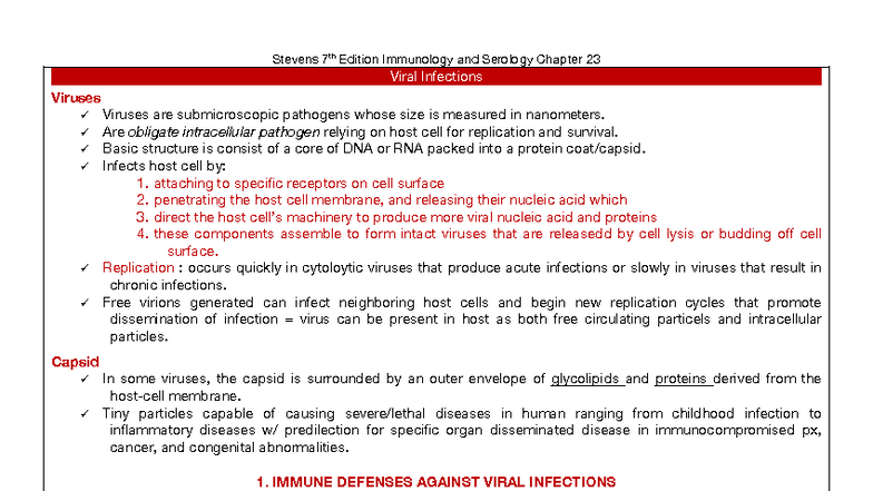 IMSE 7th Edition Immunology & Serology: Chapter 23 - Viral Infections ...