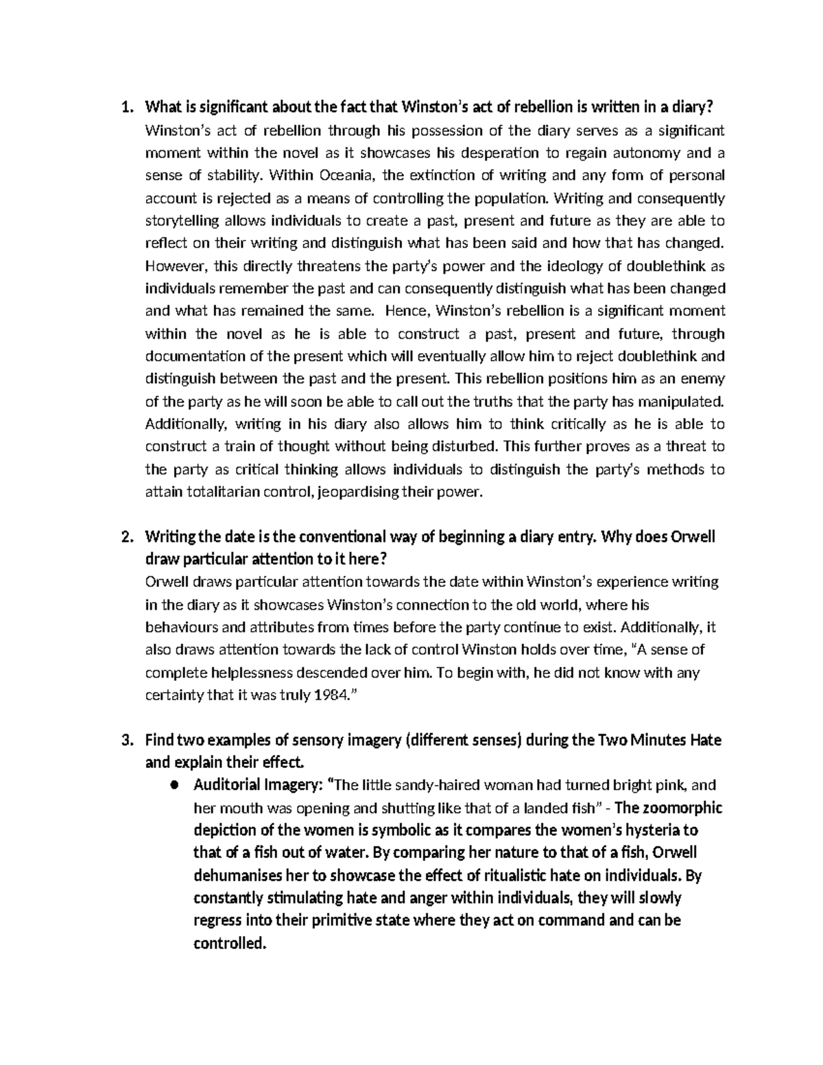 1984 (ENG 101) Chapter 1 Analysis: Rebellion and Control in Oceania ...