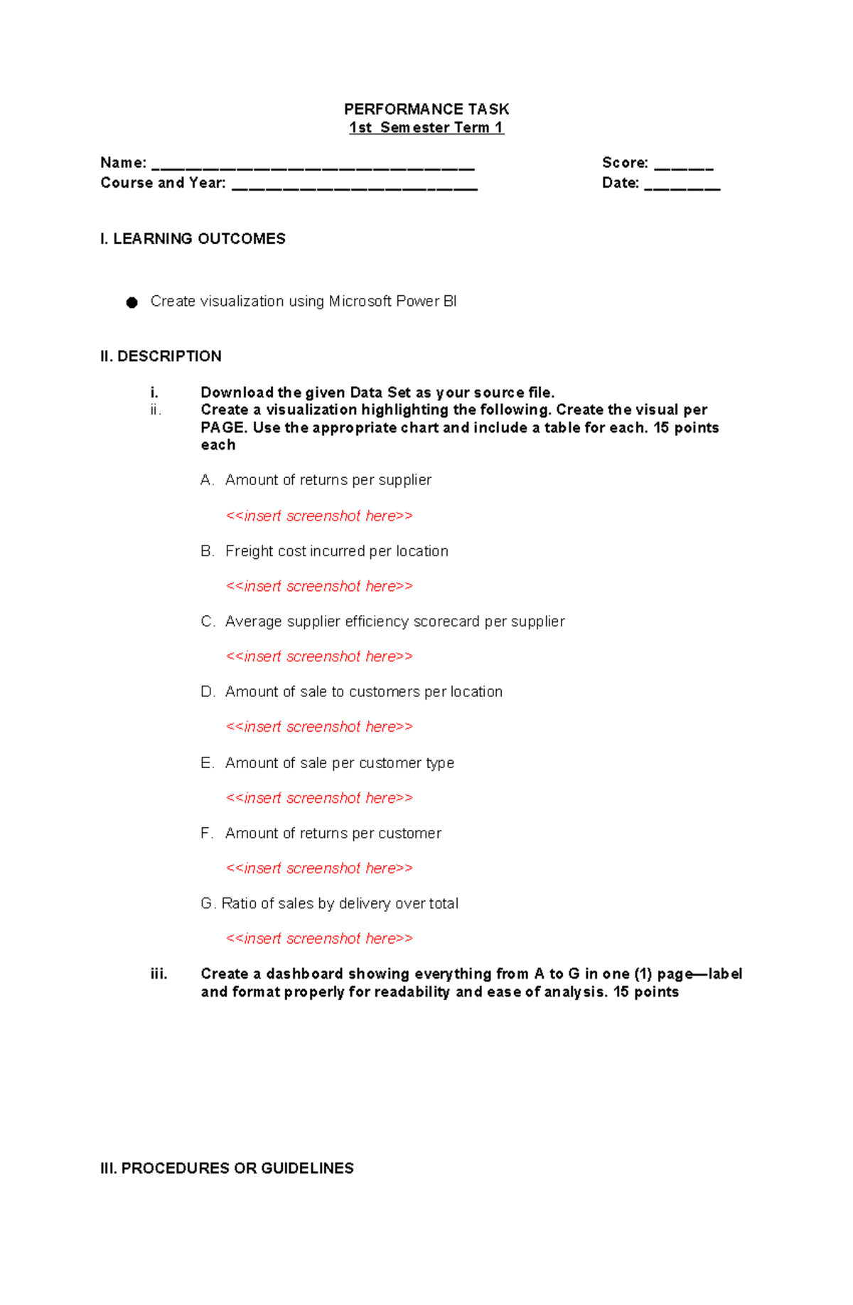 Final Performance Task: Visualization Project Using Power BI - Studocu