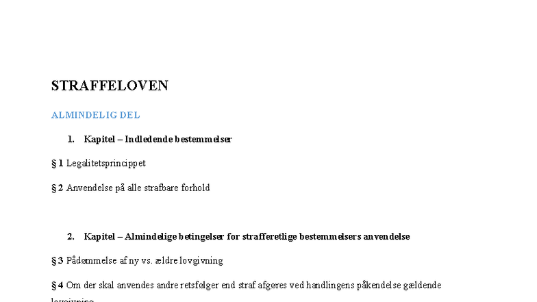 Paragrafliste-STRL - Paragrafliste - STRAFFELOVEN ALMINDELIG DEL 1 ...