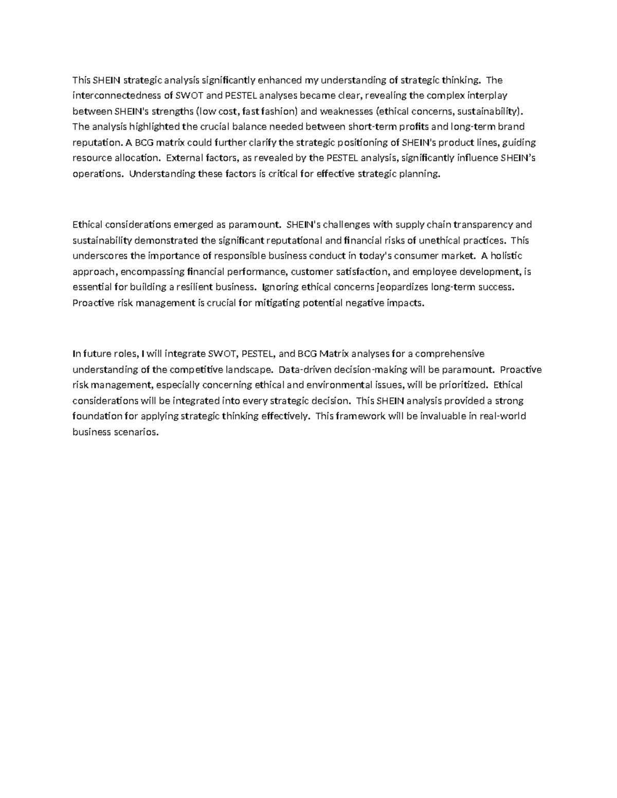 SHEIN Strategic Analysis: Insights on SWOT, PESTEL & Ethics ...