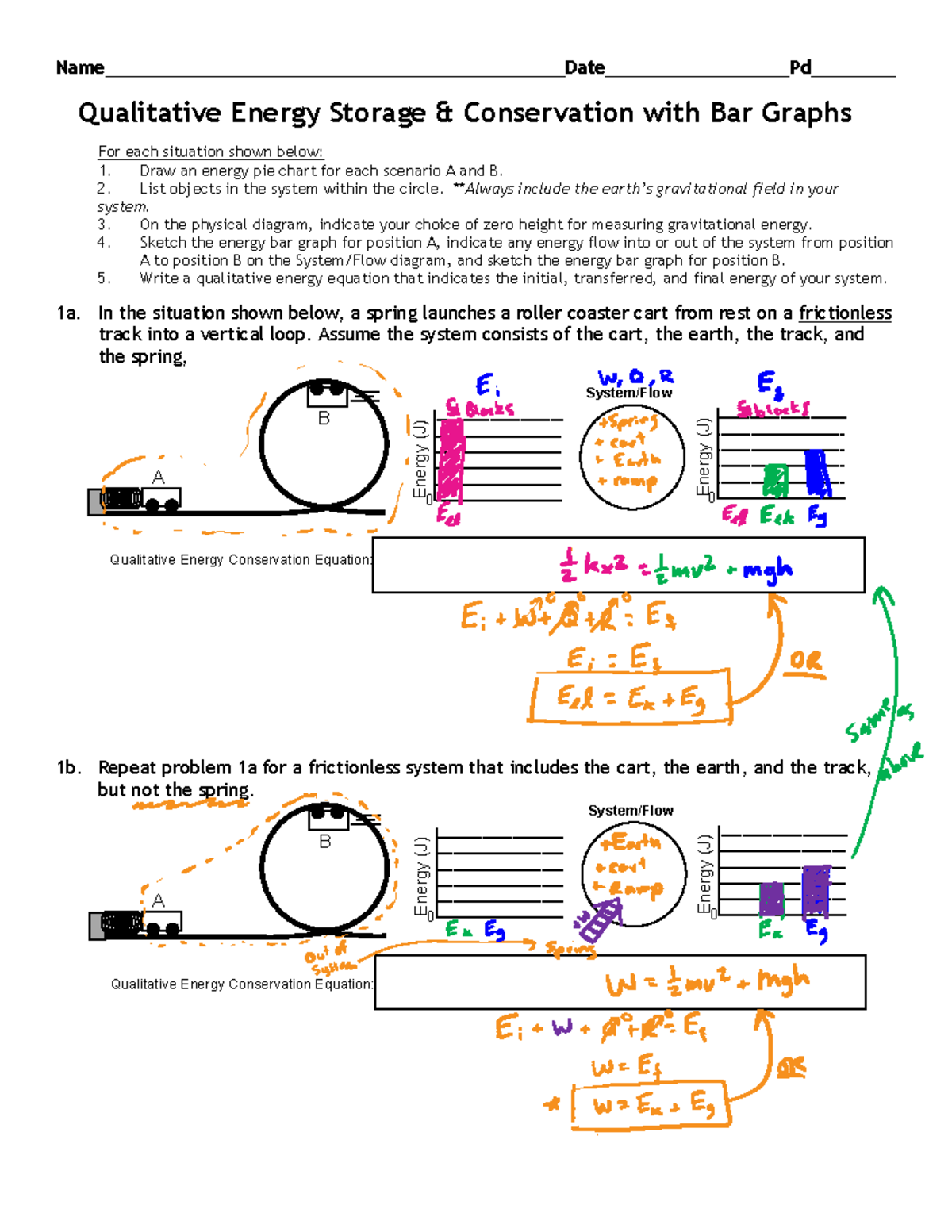 Qualitative Energy Storage & Conservation Practice Key (Physics) - Studocu