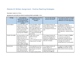 [Solved] Provide a rationale rating - Early Childhood Education ...