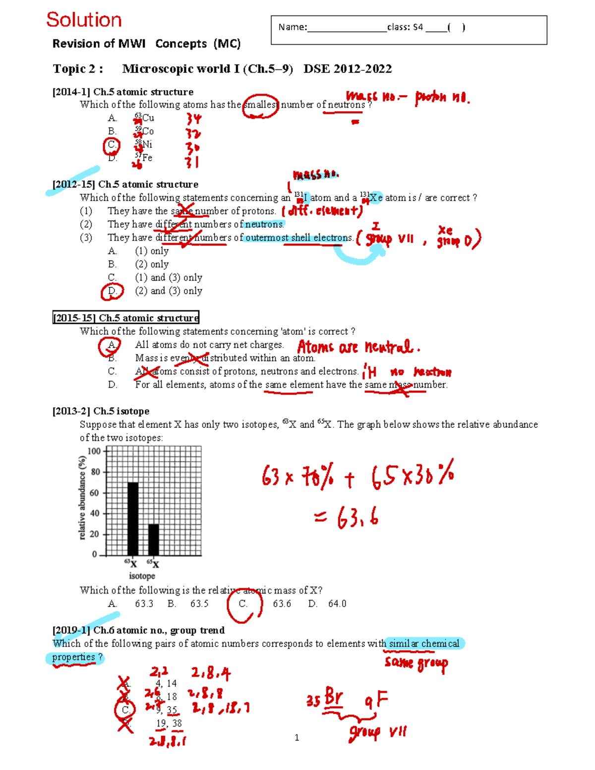12-22 MWI DSE MC Solutions: Microscopic World I Concepts (Ch 9) - Studocu