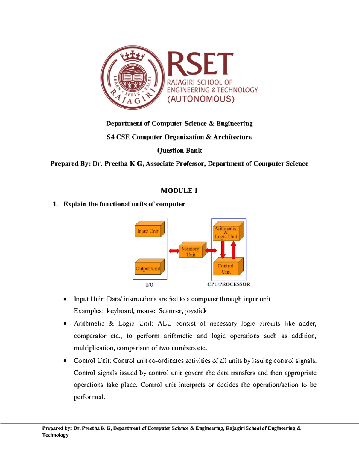 Module 4 Computer Architecture And Organization Notes Module Iv Control Logic Design