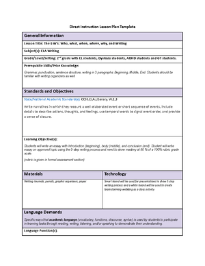 C365 Task 1 - Task 1 Passed - Direct Instruction Lesson Plan Template ...