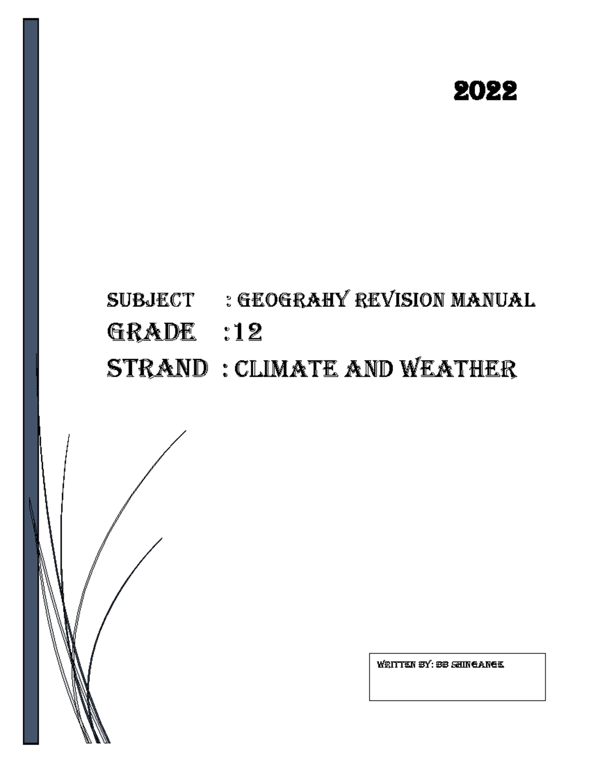GEOG 12: Climate & Weather Revision Manual for Grade 12 Students - Studocu