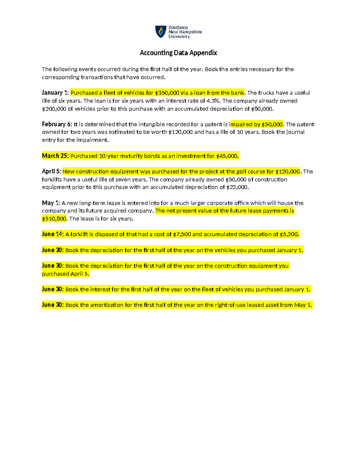 ACC 317 Project Two: Accounting Data Appendix and Journal Entries - Studocu