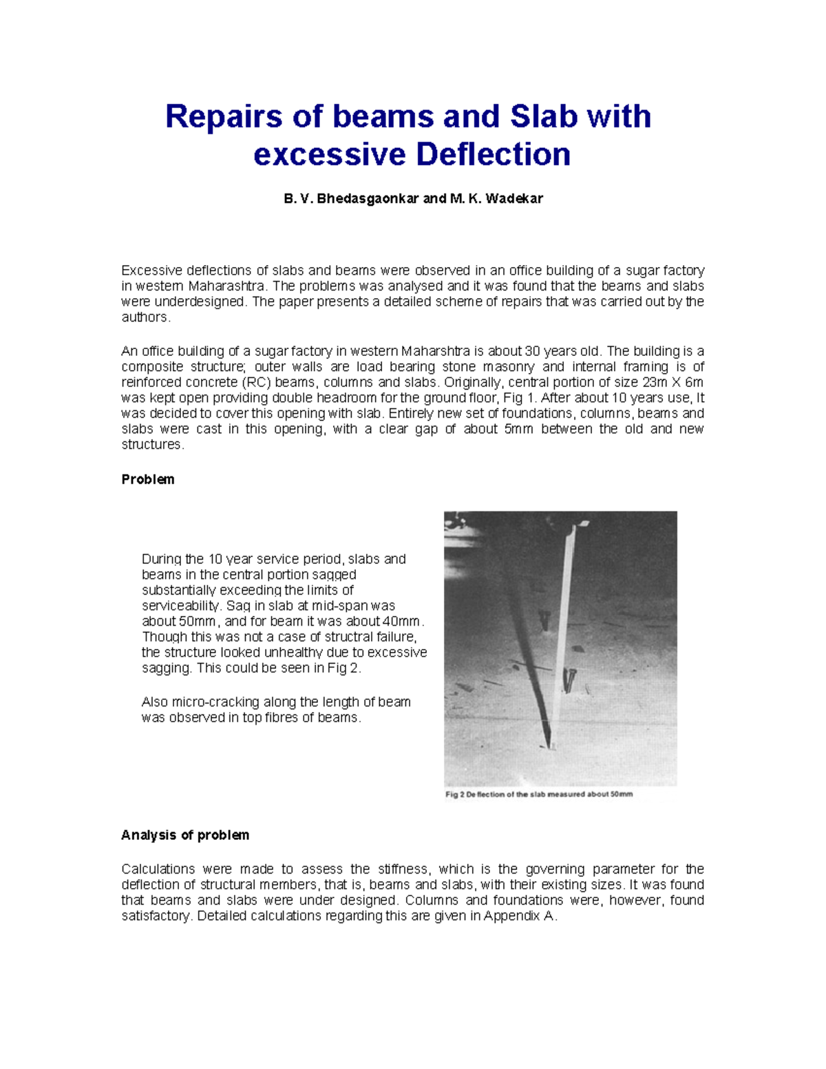 For reference and study - Repairs of beams and Slab with excessive ...