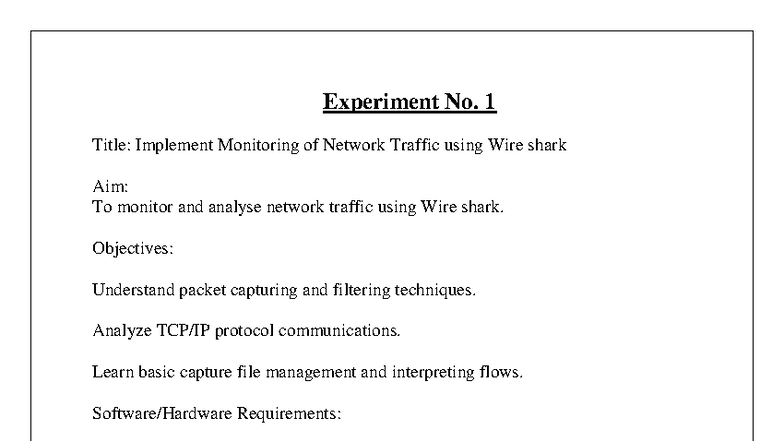 VAPT Lab Manual 222: Network Traffic Monitoring & Pen Testing ...