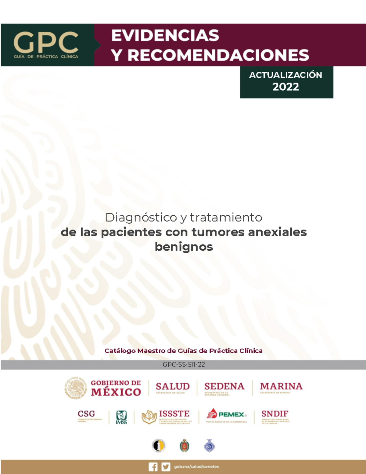 GPC-SS-511-22: Diagnóstico y Tratamiento de Tumores Benignos de Ovario ...