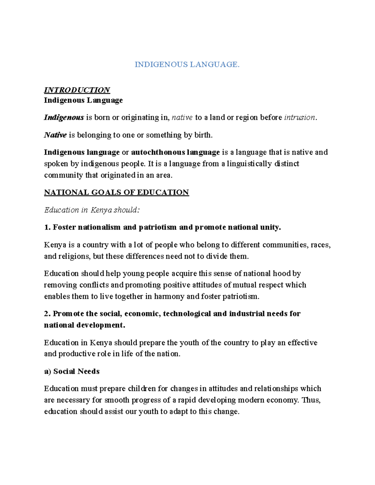 Indigenous LANG 101 - The Role of Indigenous Languages in Education ...