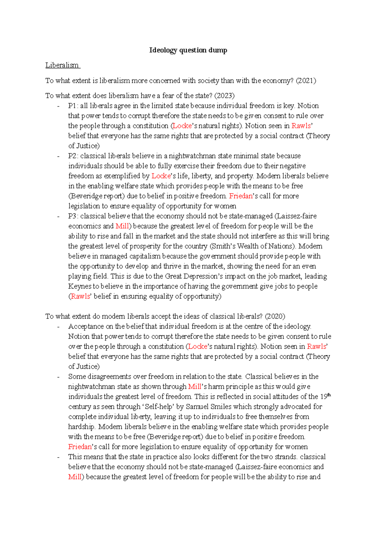 Ideology Question Dump: Liberalism, Conservatism, and Socialism ...
