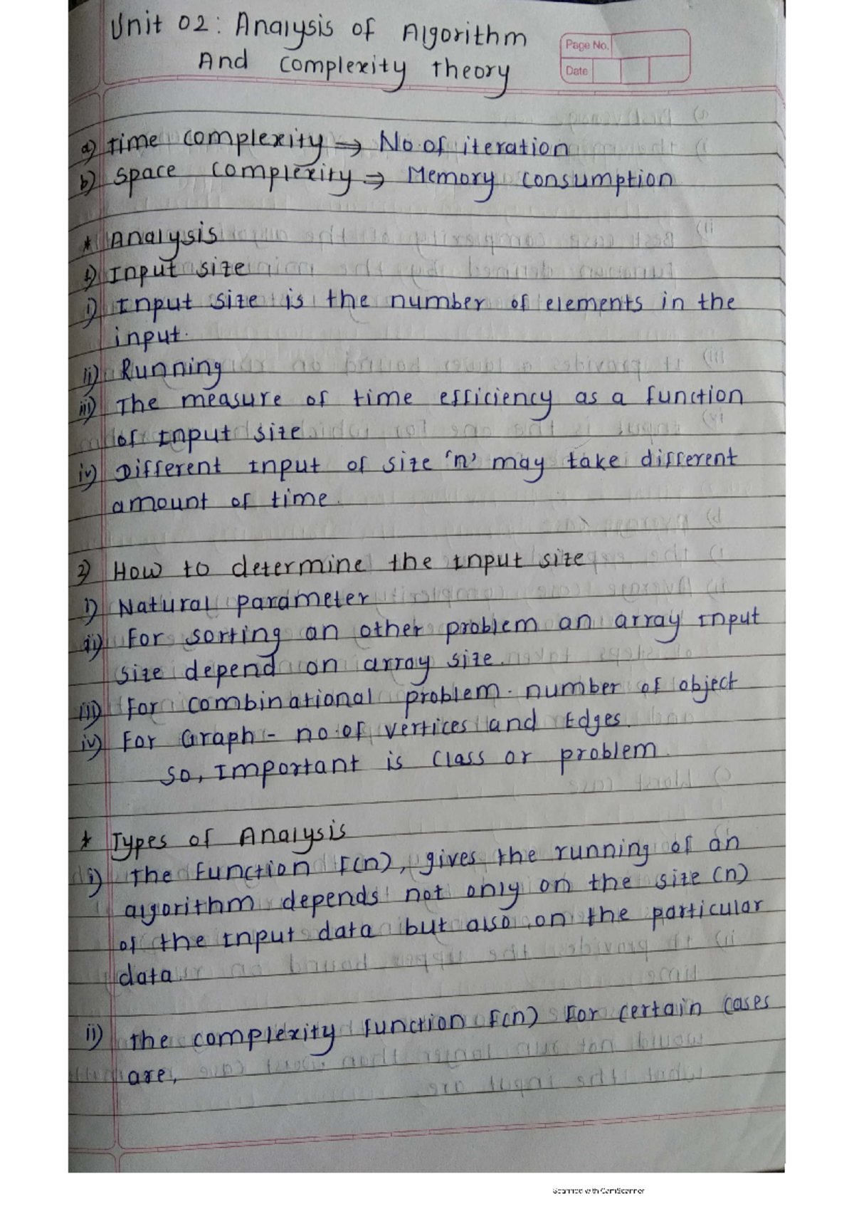 DAA Unit 02 - Comprehensive Notes on Algorithm Analysis and Complexity ...