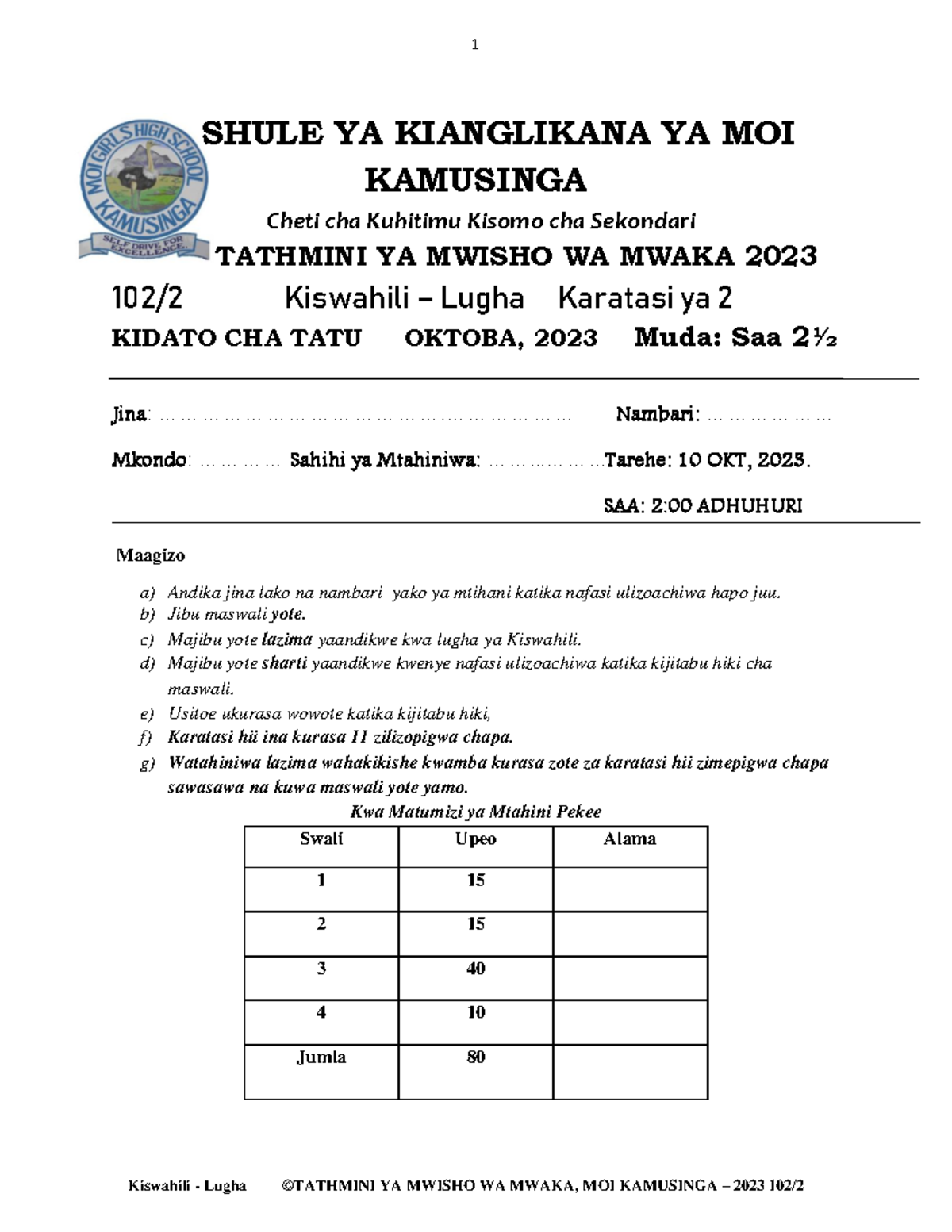 DOC-20231021-WA0012 - A programming assignment - SHULE YA KIANGLIKANA ...