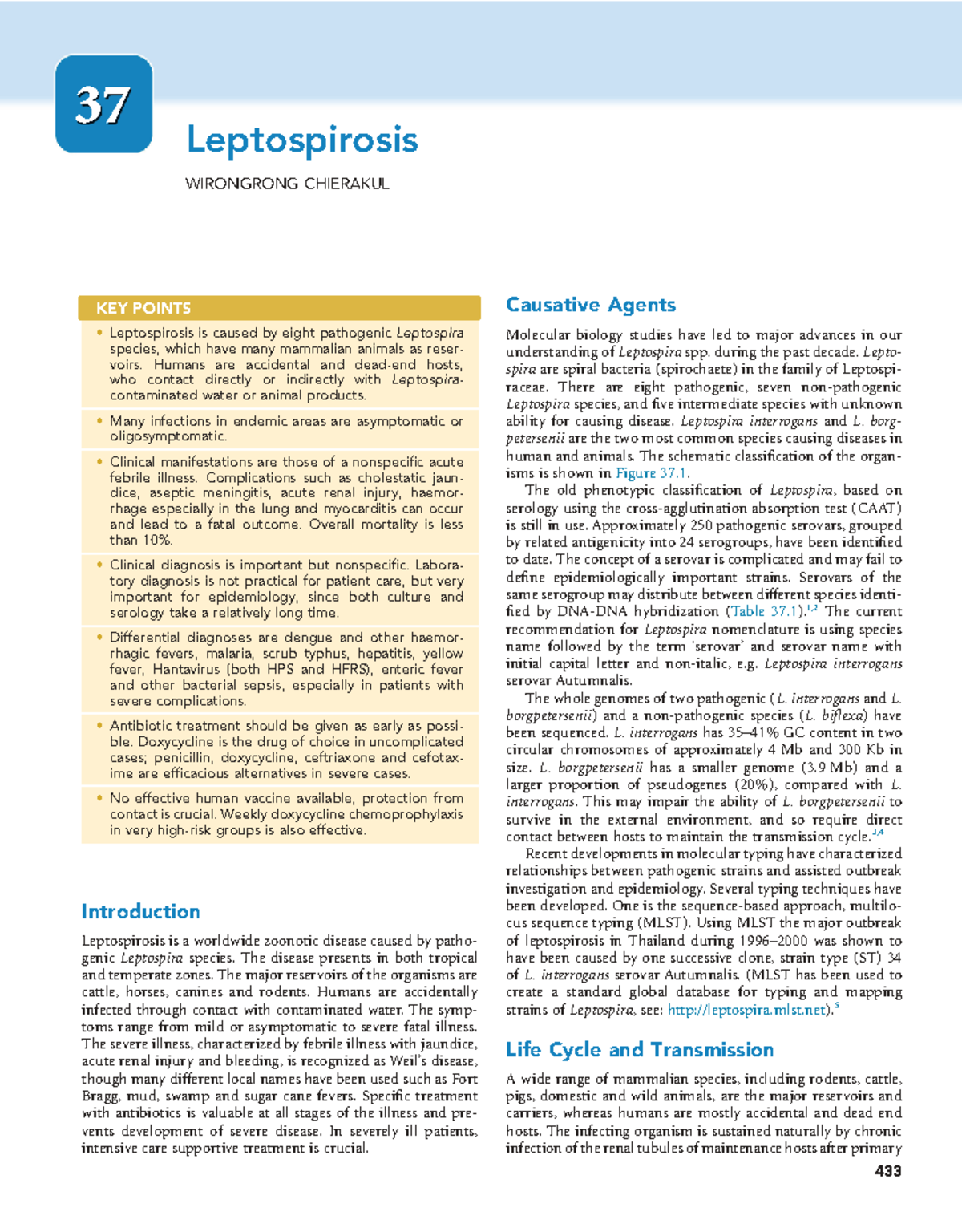 Leptospirosis Overview: Key Points and Pathogenic Insights - Studocu