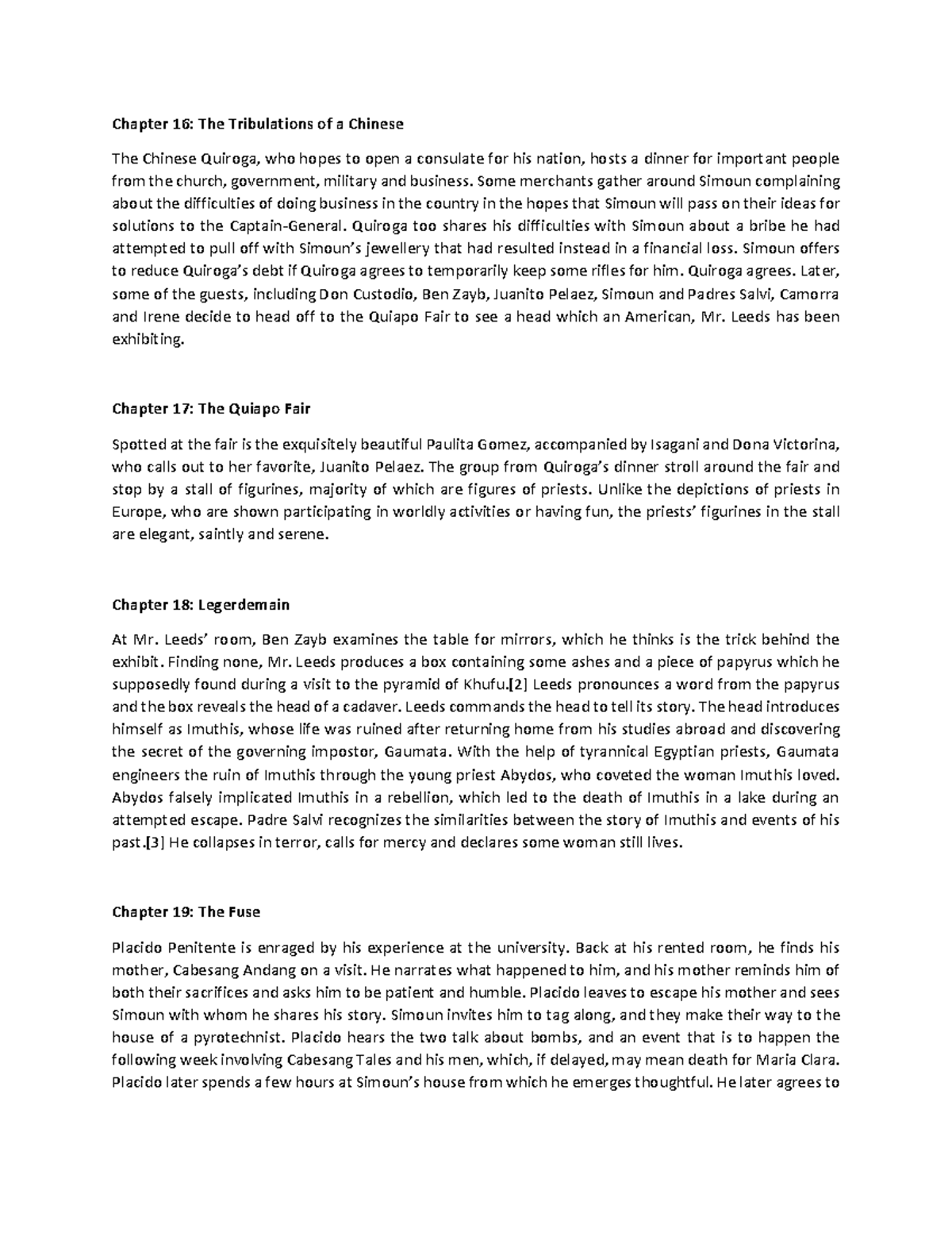 GED-20 EL FILI 16 TO 20 - EL FILI Chapter Summaries and Analysis - Studocu