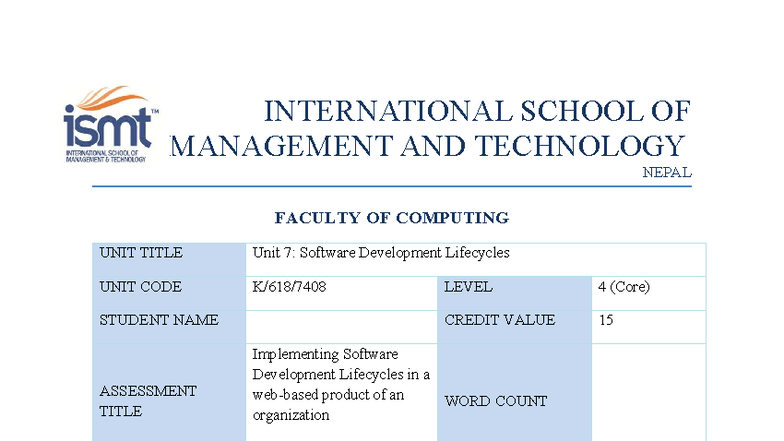 Unit 07 - L4 Software Development Lifecycle Assessment - Sept 2025 ...
