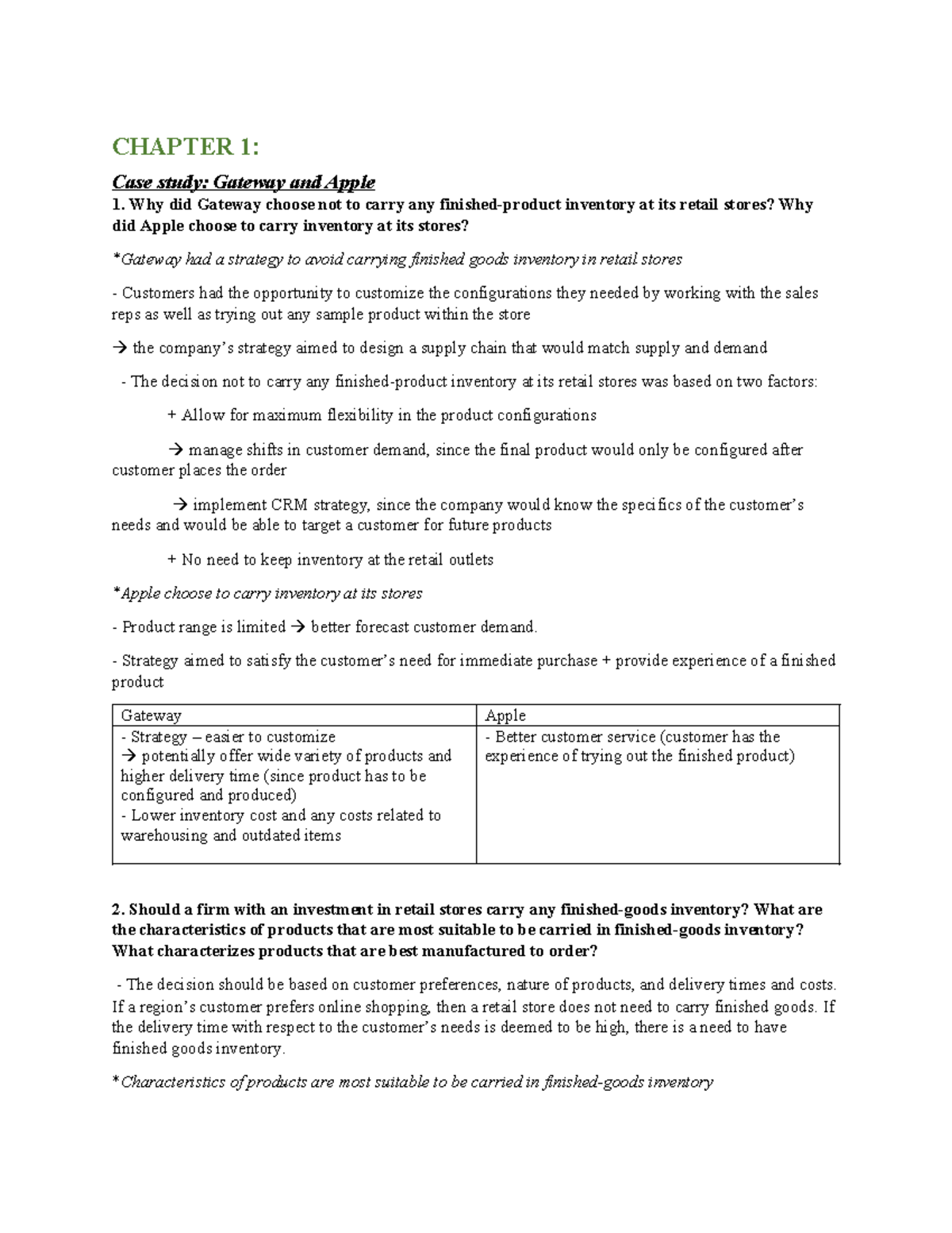 CASE Study - Gateway vs Apple & Strategies in Retail Inventory ...