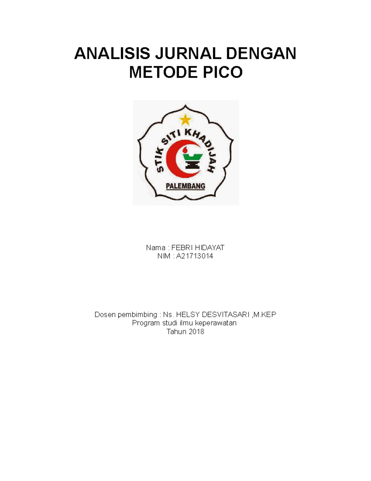 Analisis Jurnal PICO tentang Infeksi HIV Akut dan Intervensi - Studocu