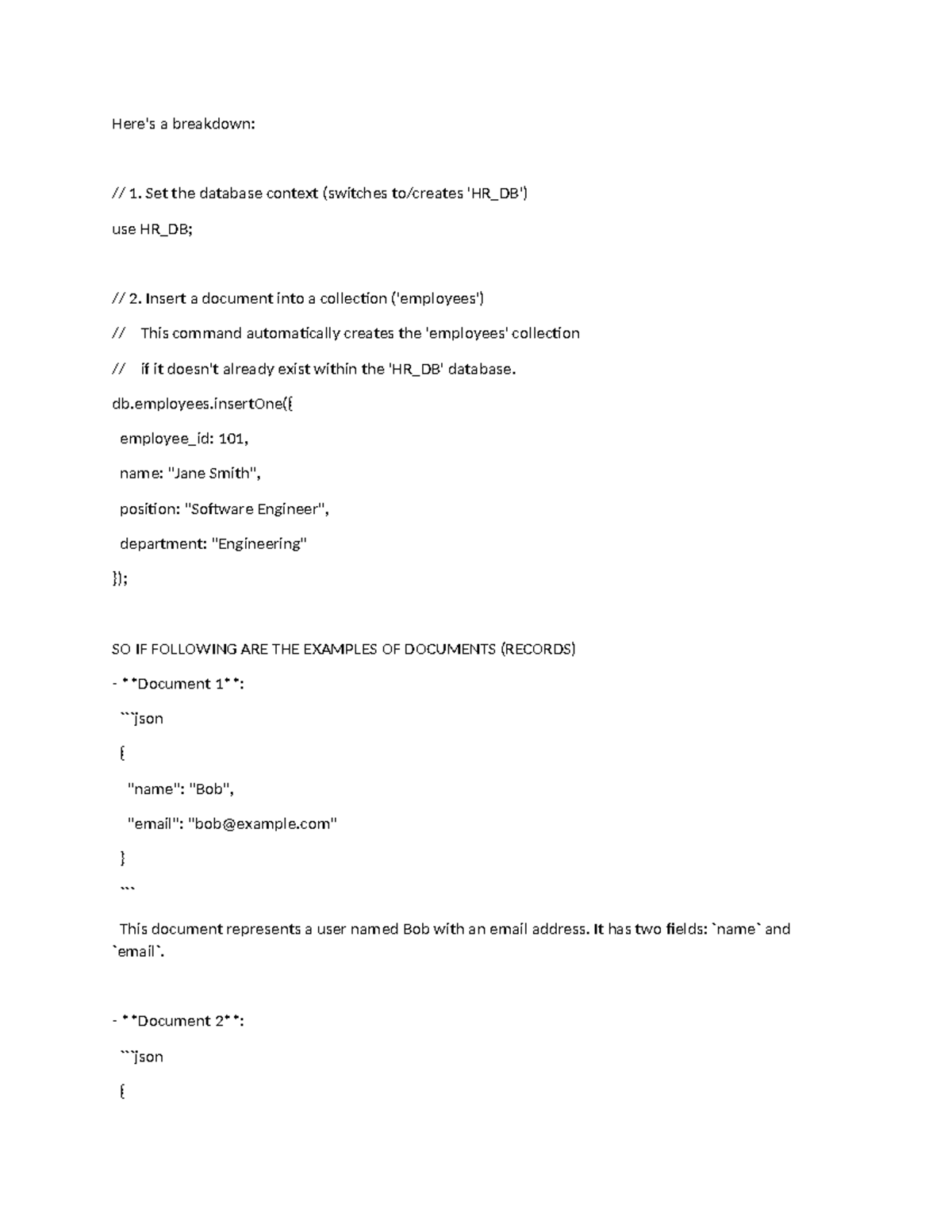 Mongodb Basics Inserting Documents And Collections Overview Studocu