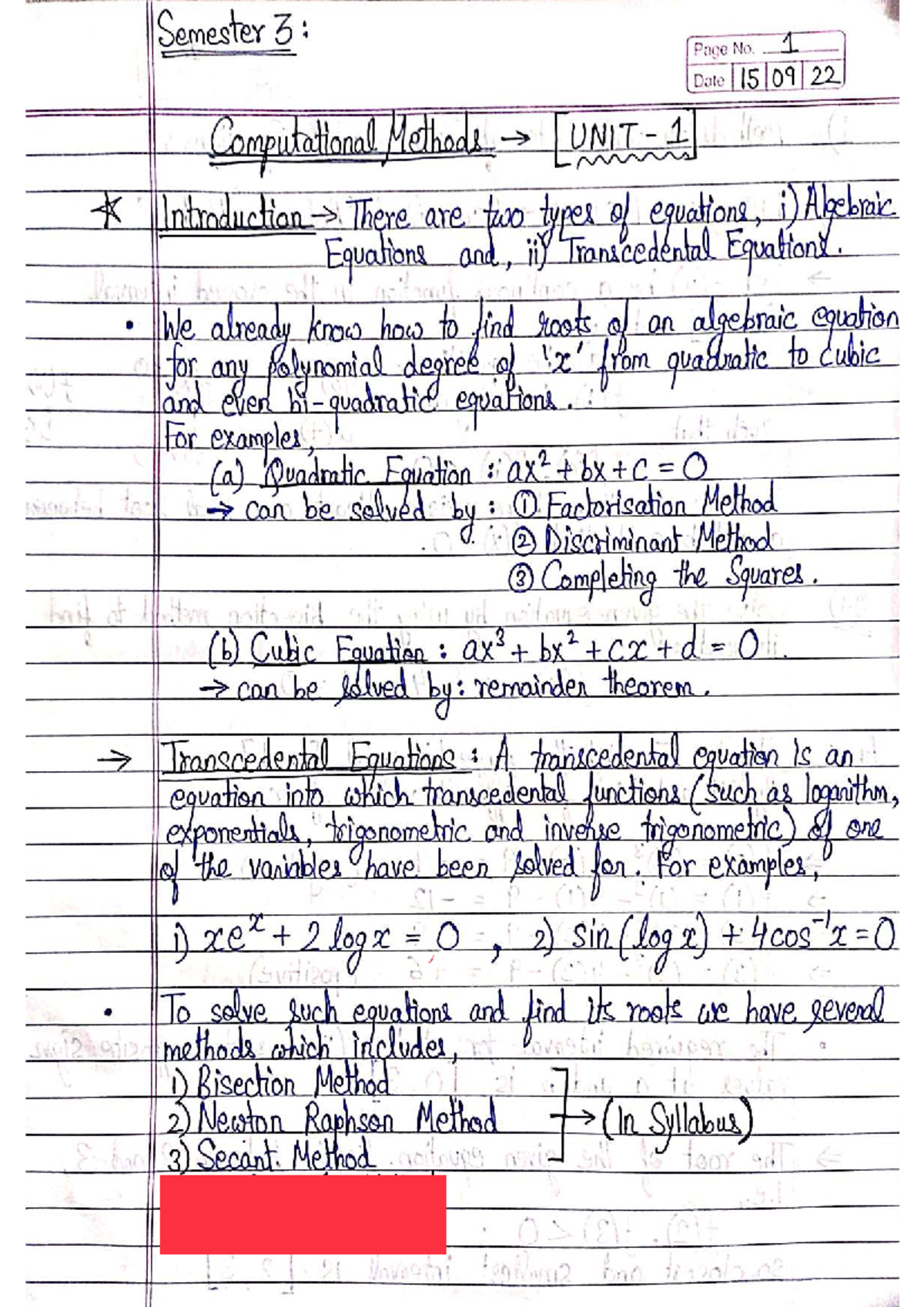 CM 3: Computational Methods Unit 1 - Introduction & Root-Finding ...