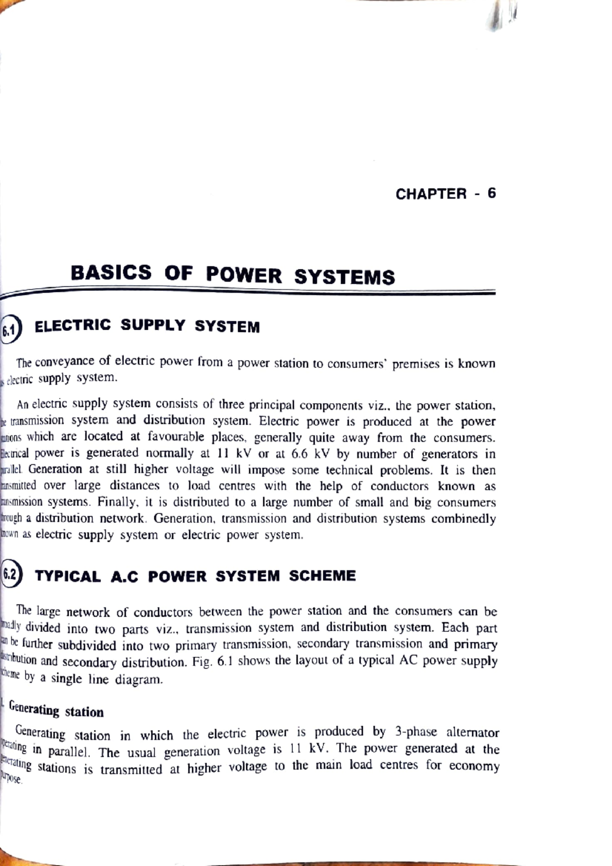 EIE 5: Chapter 6 - Fundamentals of Power Systems and Distribution - Studocu