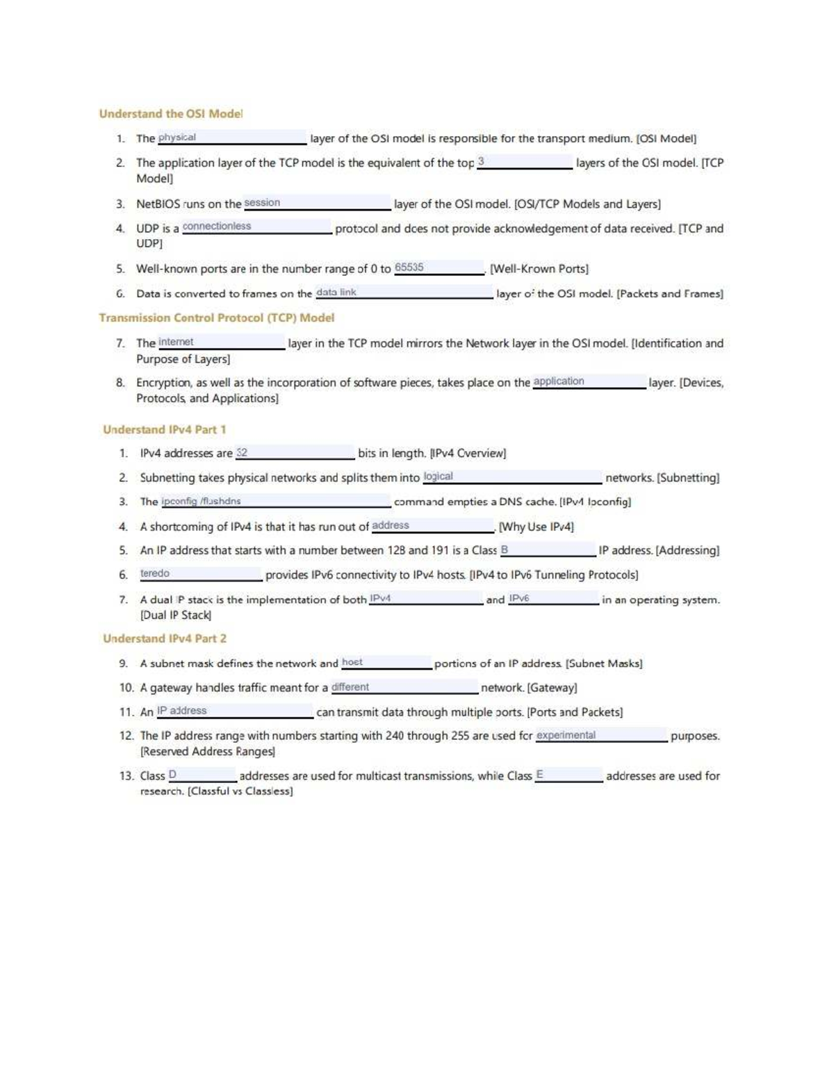 Understanding the OSI Model and IPv4/IPv6 Addressing Concepts - Studocu