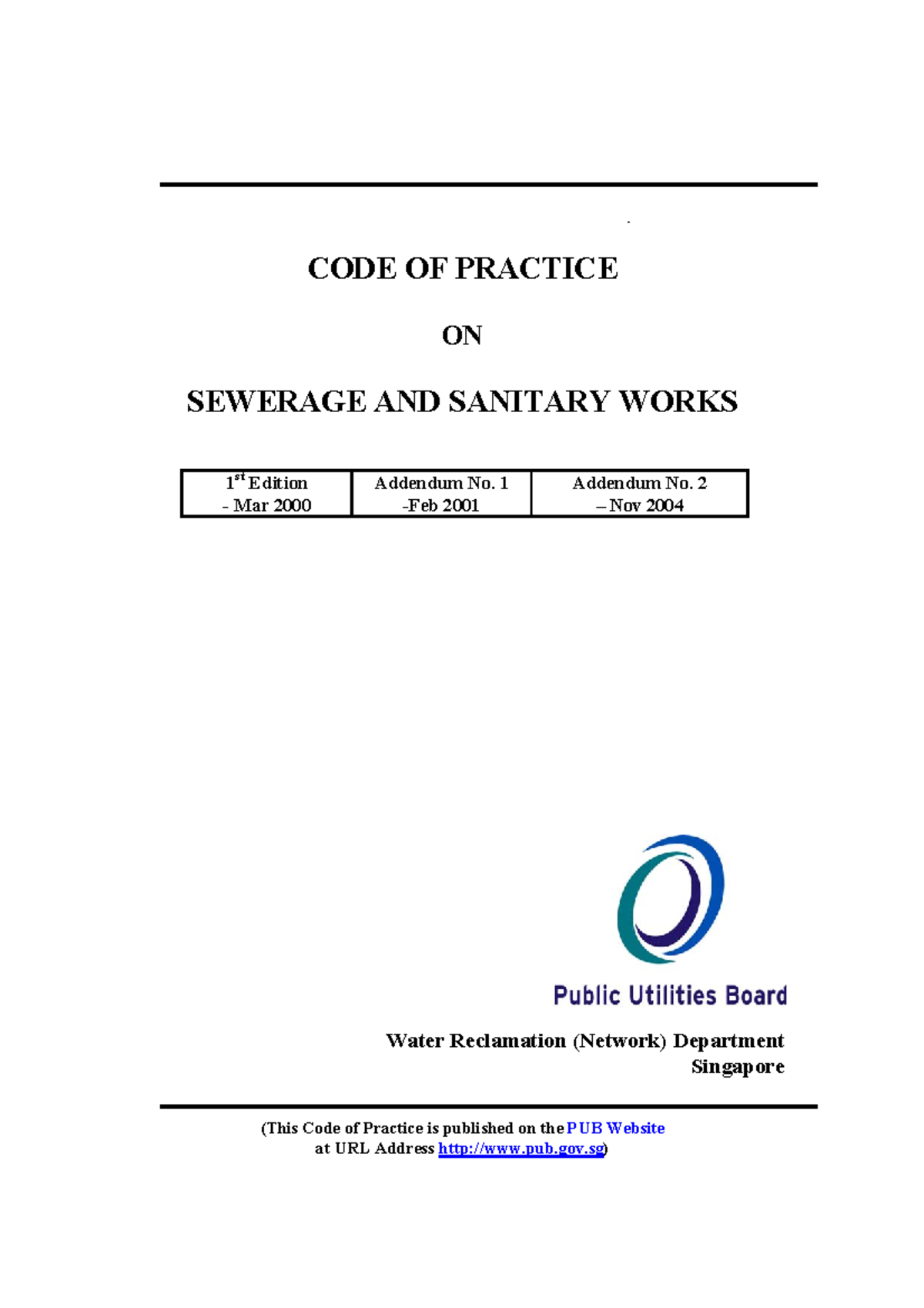 Code of Practice on Sewerage and Sanitary Works (CP Sanitary) - Studocu