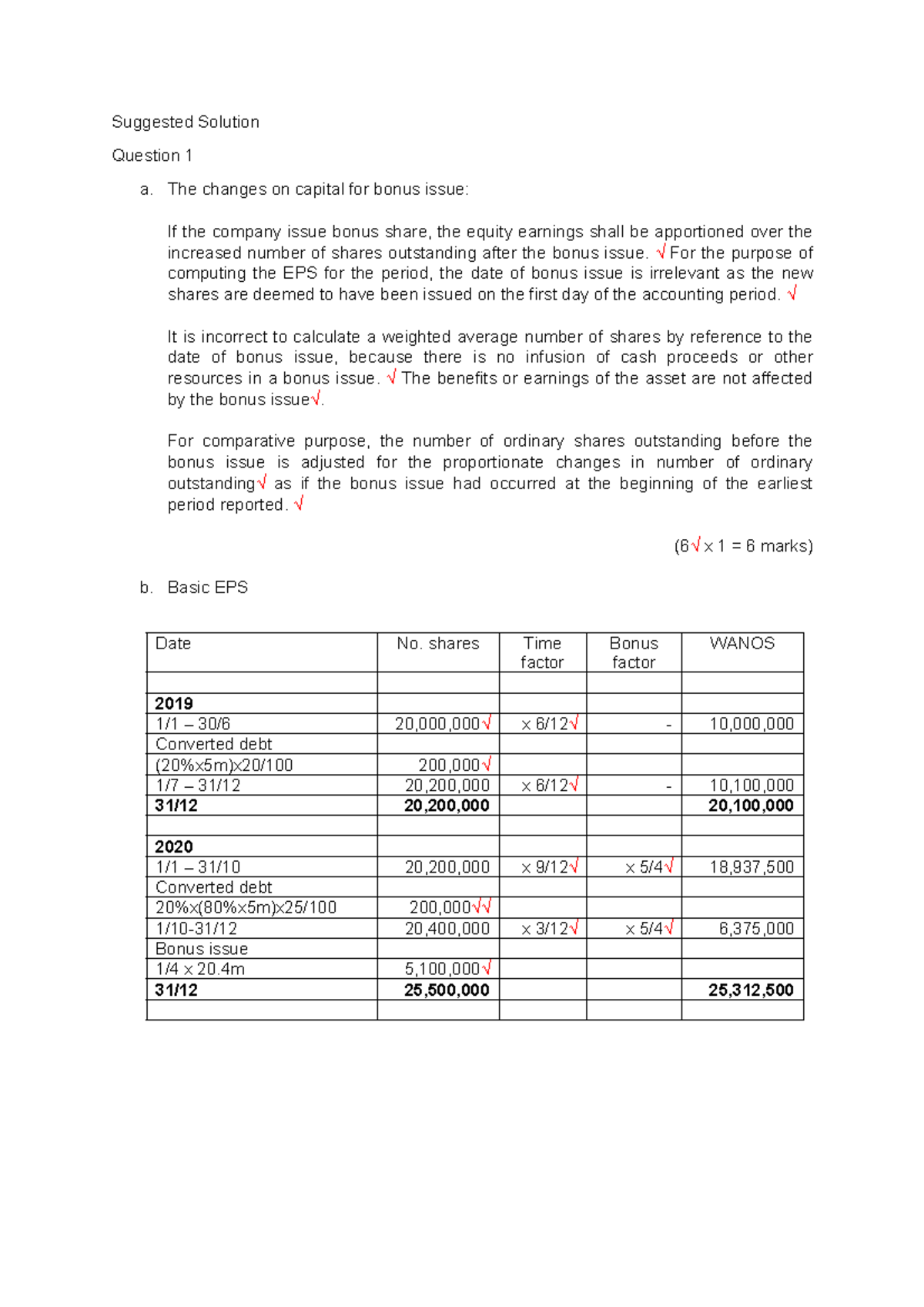 SS JUL 21 - Skema for Bonus Issue & EPS Calculations - Studocu