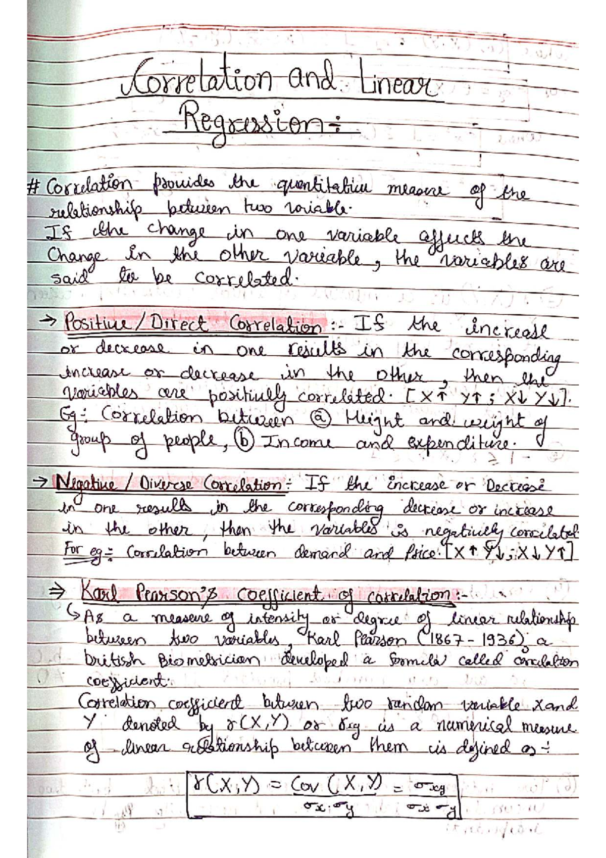 Maths Complete Unit 2 - Correlation & Linear Regression Notes - Studocu